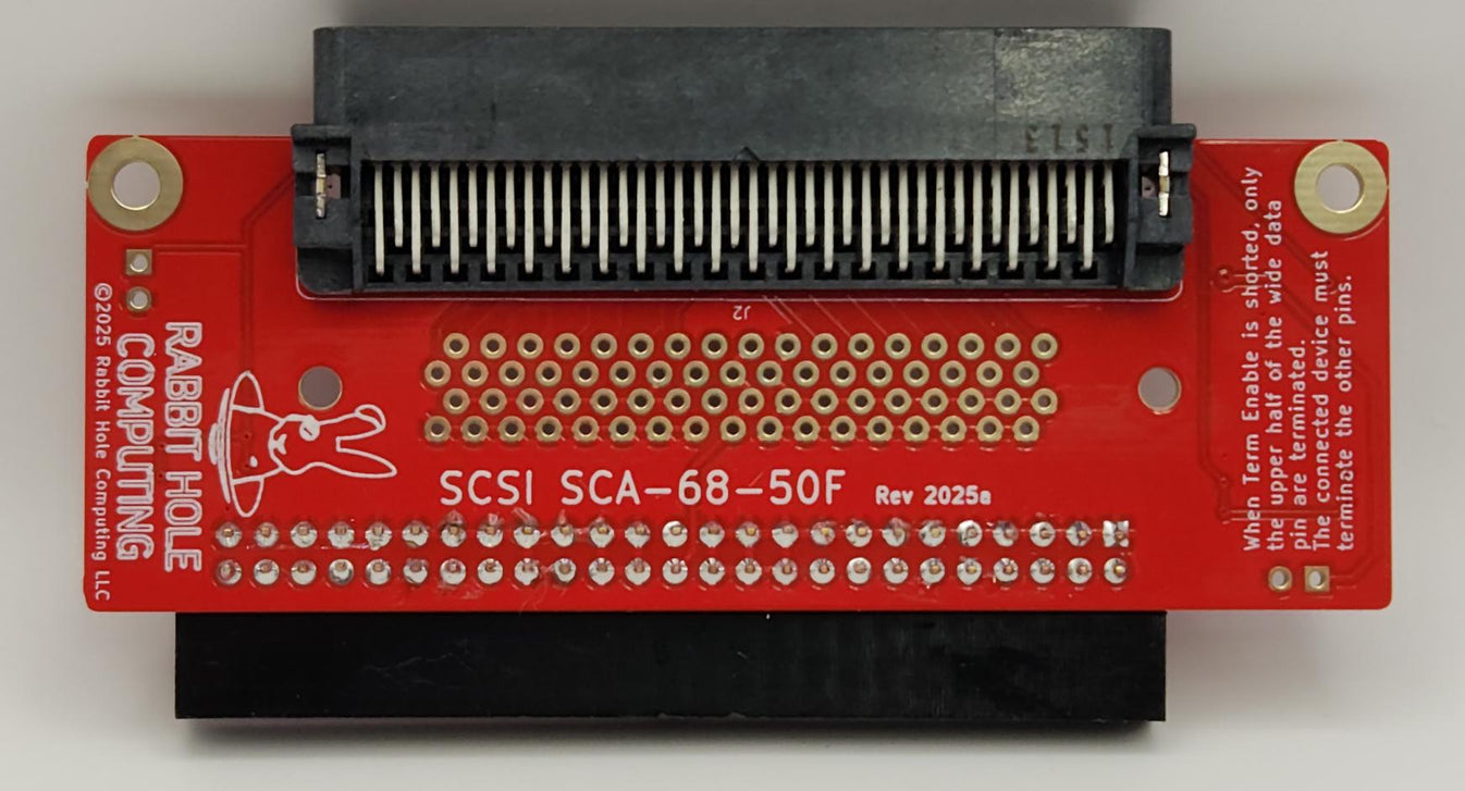 SCSI-SCA-50F "reverse SCA" adapter – Rabbit Hole Computing